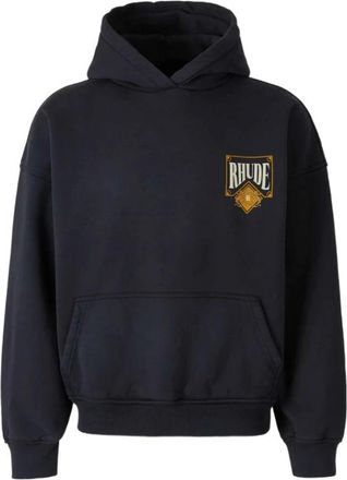 Rhude Homme, Sweatshirts et sweats &agrave; capuche, Bleu, Taille: S Logo Sweat &agrave; capuche