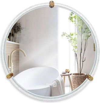 Rea spiegel led 106 60X60CM black gold