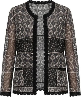 Dolce & Gabbana Strickjacke mit Eins&auml;tzen - - Knitwear - Damen - Grau - L