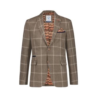A Fish Named Fred Kariertes Sakko aus Sandbaumwolle - - Jackets - Herren - Beige - 2XL