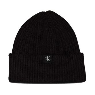 Calvin Klein Homme, Accessoires, Noir, Taille: S/M Monogram Rib Beanie