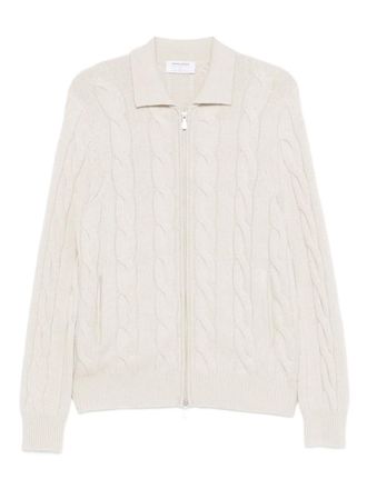 Gran Sasso x Casa Frumoasa Cardigan mit Zopfmuster - Nude