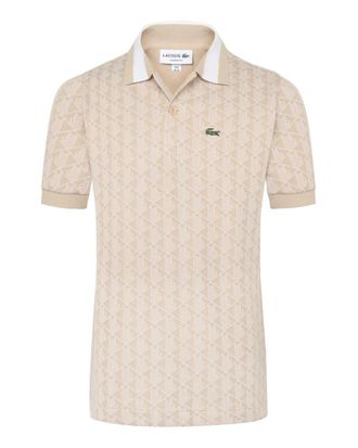 Lacoste Poloshirt in Jacquard-Strick und Monogramm-Print, Classic Fit in