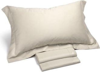 Caleffi Satin Bettwäsche-Set, Baumwollsatin, Elfenbein, 160 x 190 cm