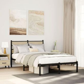 vidaXL Cadre de lit en m&eacute;tal sans matelas ch&ecirc;ne sonoma 120x190 cm Vidaxl