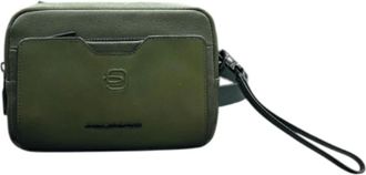 Piquadro Homme, Sacs, Vert, Taille: ONE Size Ael Leather Clutch Bag