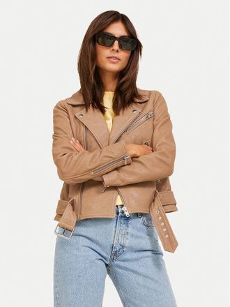 Jack & Jones Lederjacke Holly 12200286 Braun Regular Fit