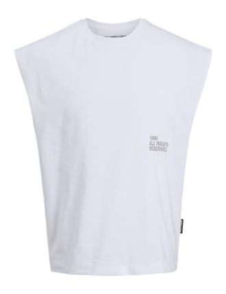 Jack & Jones Jack & Jones Jcodynamic T-Shirt sans Manches &agrave; col Rond, Blanc &eacute;clatant., S
