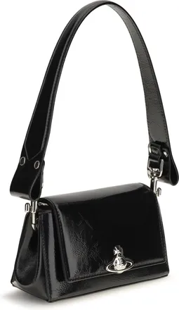 Vivienne Westwood Hazel Calfskin Leather Shoulder Bag - Black