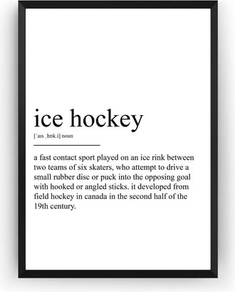 Generic Ara Step Words Definition Art Poster Prints 7 (Ice Hockey Definition Print, 297 x 420 mm)