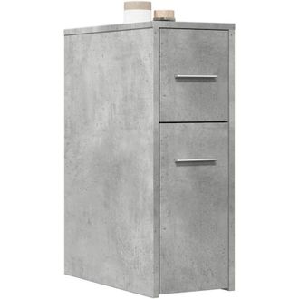 vidaXL Vidaxl - Armoire de salle de bain &eacute;troite avec roulettes gris b&eacute;ton