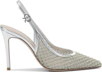 Gianvito Rossi Hohe Schuhe - Nikki 95 Mm Slingbacks - Gr. 37,5 (EU) - in Grau - f&uuml;r Damen