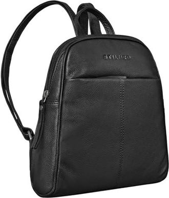 STILORD Charlotte Sac à dos élégant Cuir Pour Femme Petit Sac a Main Femmes Porte à lépaule Shopping Backpack Daypack Retro Cuir Véritable, Couleur:noir