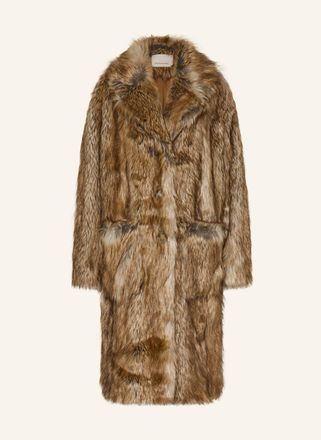 Frankie Shop Kunstfell-Mantel Rella braun