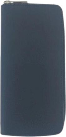 Louis Vuitton Portefeuille zipp&eacute; vertical en cuir doccasion - Homme - Pre-owned - Bleu - Taille: ONE Size