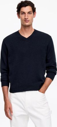 Arket Pullover Aus Leinen Und Baumwolle Mit V-Ausschnitt -Blau