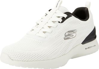 Skechers Herren Skech-air Dynamight Paterno Sneaker, Natural Knit Synthetic Black Trim, 45 EU