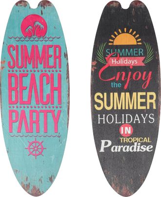 BESPORTBLE BESTonZON 3 Stück Surfbrett Wanddeko, Beach Dekoration Marine Dekoration Holzschild Surfbrett Wandschild Surfboard Türschild Willkommensschild Sommer 