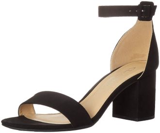 Chinese Laundry Damen Jody Sandale mit Absatz, Schwarze Velourslederoptik, 38.5 EU