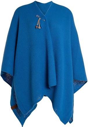 Knit Factory Jazz Poncho r&eacute;versible - Cobalt - One Size