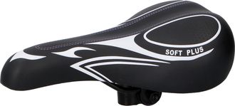 Dunlop Sports Dunlop Mountainbike Sattel - Fahrradsattel - MTB Sattel aus Kunstleder - inkl. Sattelstütze - Schaumstofffüllung - 27 x 16,5 x 9,6 cm - Schwarz/Weiß