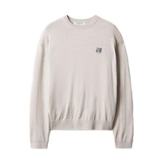 Maison Kitsun&eacute; Rundhals-Strickpullover - - Knitwear - Herren - Beige - 2XL
