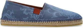 Etro Homme, Chaussures, Bleu, Taille: 42 EU Espadrilles en toile avec motif cachemire