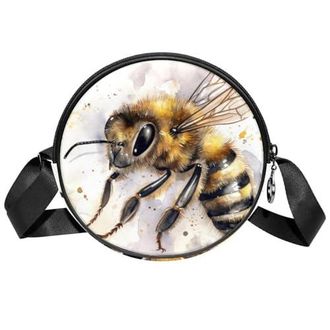 Generic Sac &agrave; bandouli&egrave;re Circle pour femme, petit sac &agrave; bandouli&egrave;re avec fermeture &eacute;clair, bretelles r&eacute;glables, sac &agrave; main rond d&eacute;contract&eacute; pour femmes et fi