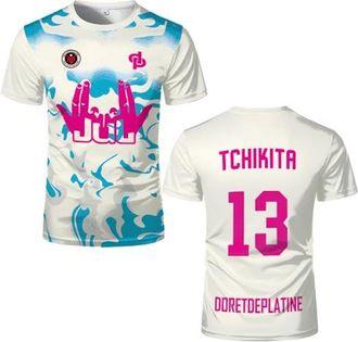 LaoZan Maillot de Foot JUL Tchikita T-Shirt &agrave; Impression 3D Maillots Col Ras-du-Cou V&ecirc;tement Streetwear Classique Tenue