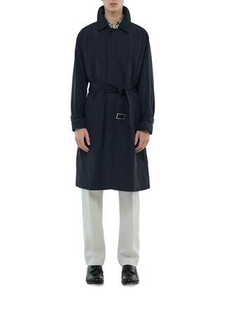 Fursac Manteau long &agrave; ceinture en coton m&eacute;lang&eacute; - Taille XL - Homme