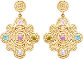 Brillaxis Boucles doreilles spirale et oxydes multicolores