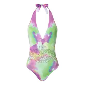 Twinset Femme, Maillots de bain, Multicolore, Taille: 44 FR Maillot de Bain Vert Tie-Dye avec Paillettes