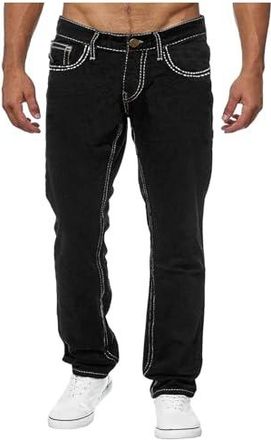 Generic Jean Homme Regular Pantalon Jeans Pantalons Homme D&eacute;contract&eacute;s en Denim avec Stretch et Design Moderne pour Un Look Confortable et &Eacute;l&eacute;gant