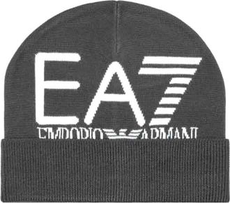 Emporio Armani EA7 Beanie Hat Mountain Visibility, M&uuml;tze Unisex Erwachsene, Asphalt/Black, 56