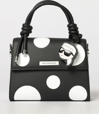Karl Lagerfeld Mini-Handtasche aus Kunstleder mit Polka-Dots und Charm