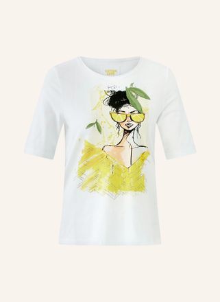 Oui T-Shirt Mit Schmucksteinen weiss