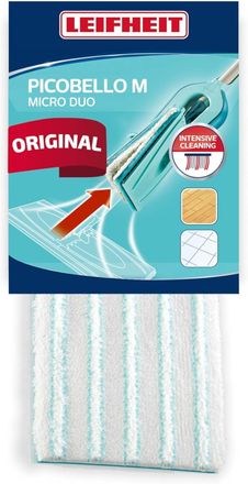 Leifheit Original Wischpad Picobello M Micro Duo Wischbezug für Glatte Böden, Wischer Bezug aus Mikrofasern und Spezialborsten, saugfähiger Bodenwischer Bezug