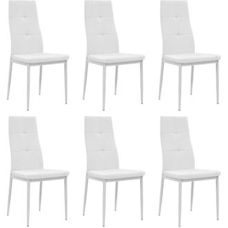 vidaXL Esszimmerst&uuml;hle 6 Stk. Kunstleder Wei&szlig; - Vidaxl