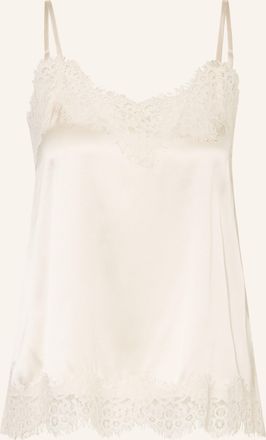 Darling Harbour Darling Harbour Seidentop Aus Satin Mit Spitze beige
