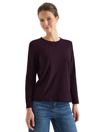 Cecil Damen 3227278 Basic Rundhalsshirt, Eggplant Red, XL