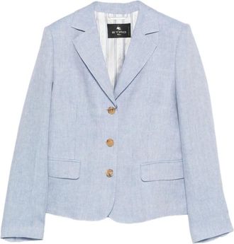 Etro Femme, Vestes, Bleu, Taille: 38 FR Blazer Court en Toile