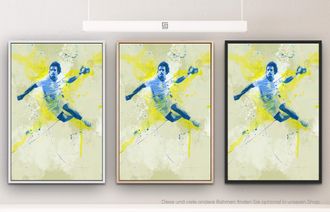 Paul Sinus Art Handball 90x60cm auf Leinwand im Schattenfugenrahmen Weiss