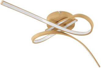 Eglo LED Deckenlampe Holzoptik Selvina 2, Deckenleuchte Flur Wohnzimmer, geschwungene Lampe Decke, warmwei&szlig;