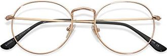 Sojos Lunettes Anti-Lumi&egrave;re Bleue Monture Ronde Verre Blocage Anti Blue Ray Lunettes SJ5024 (C3 Monture Rose Or/Lentille Anti-Lumi&egrave;re Bleue)