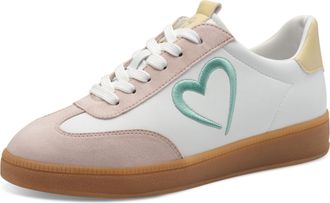Marco Tozzi by Guido Maria Kretschmer Damen Sneaker flach mit Schnürsenkeln Freizeit, Weiß (White/Powder), 40 EU