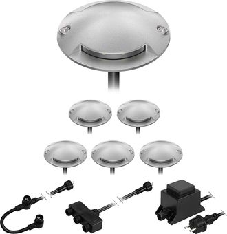 LEDs Com LED Boden-Aufbau-Leuchte Bunda, 2-flammig, für außen, befahrbar, warm-weiß, 6er Set