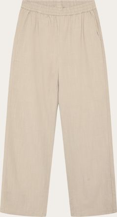 Knowledge Cotton Apparel Damen vegan Hose Posey Wide Leinen Mix Light Feather Gray