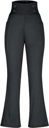 Generic Pantalon de yoga &eacute;vas&eacute; avec doublure en polaire pour femme, legging dhiver taille haute avec poches, chaud, pour la marche, la randonn&eacute;e, lentra&icirc;nemen