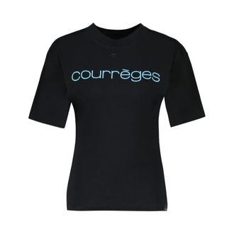 Courr&egrave;ges Tailliertes T-Shirt mit Print - - Tops - Damen - Schwarzk - S