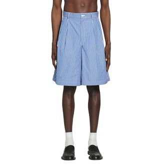 Comme Des Gar&ccedil;ons Pleated Pinstriped Shorts